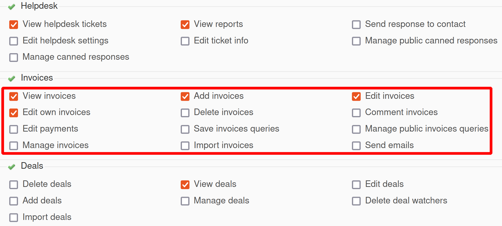 Access management for the Invoices plugin | RedmineUP Help | Invoices plugin documentation