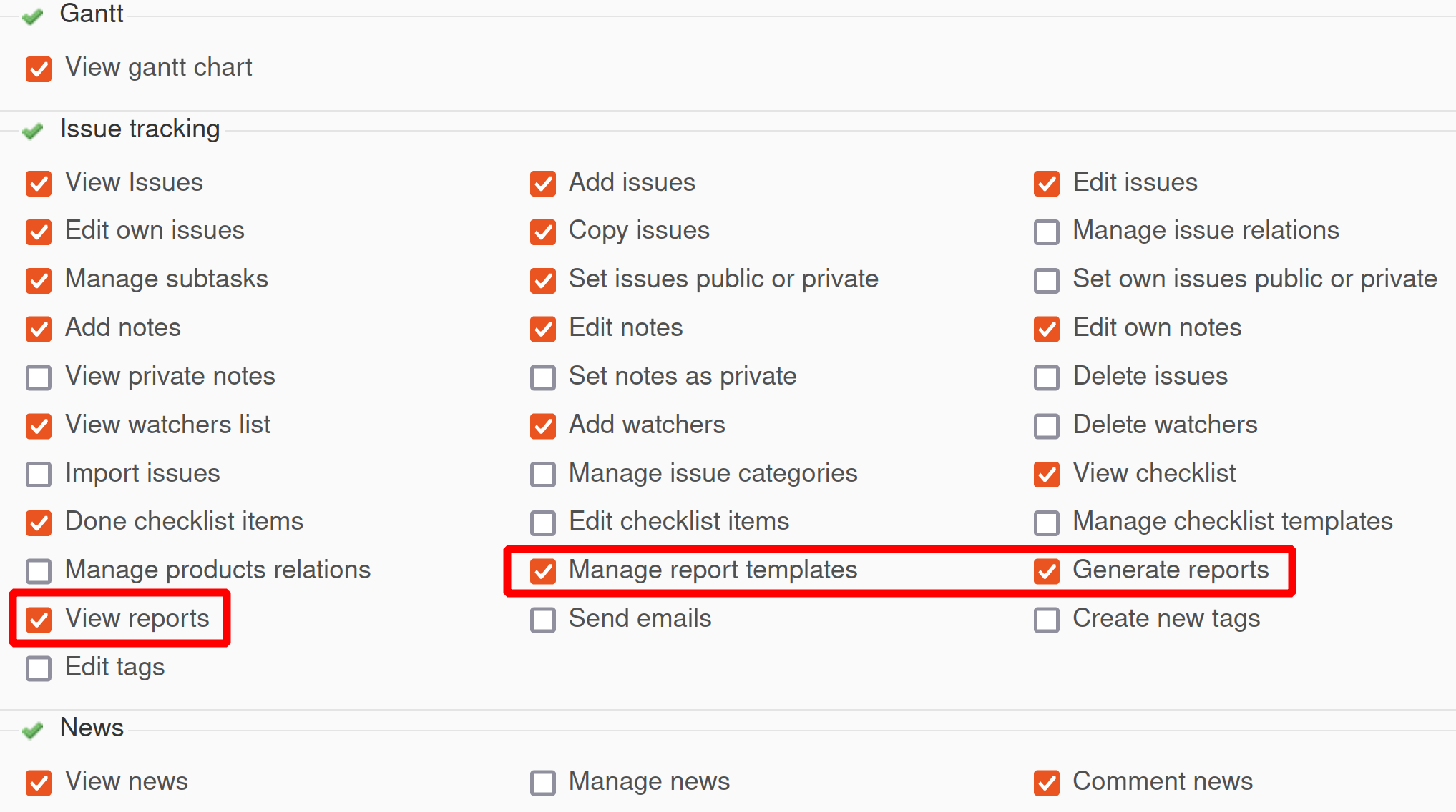 Access management for the Reporter plugin | RedmineUP Help | Reporter plugin documentation