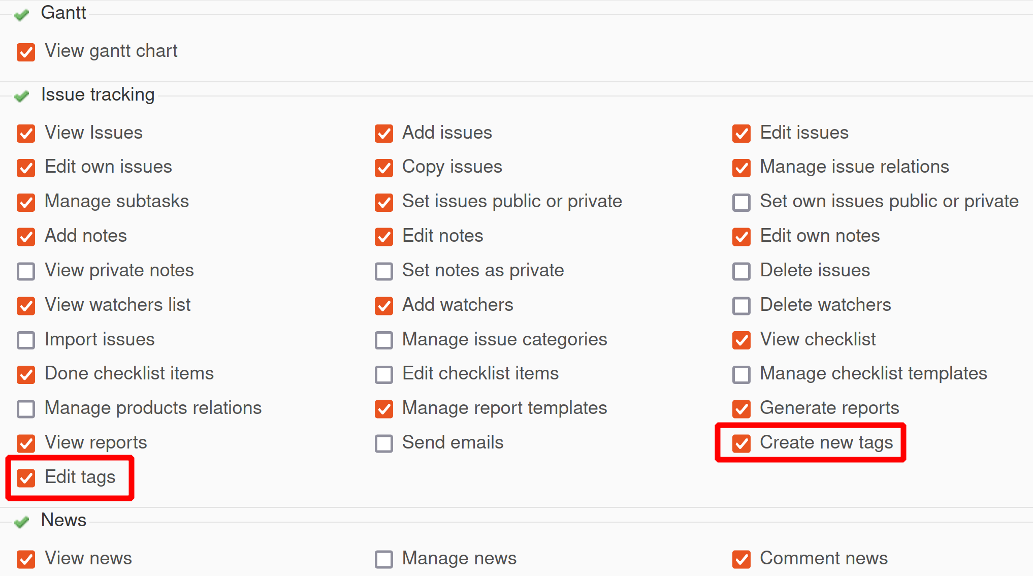 Access management for the Tags plugin | RedmineUP Help | Tags plugin documentation