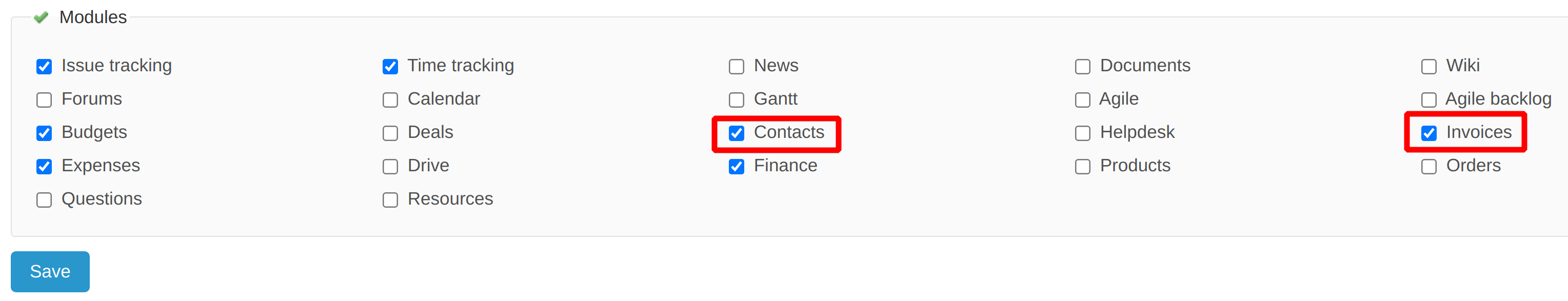 A guide that shows how to activate the Invoices module | RedmineUP Help | Invoices plugin ...