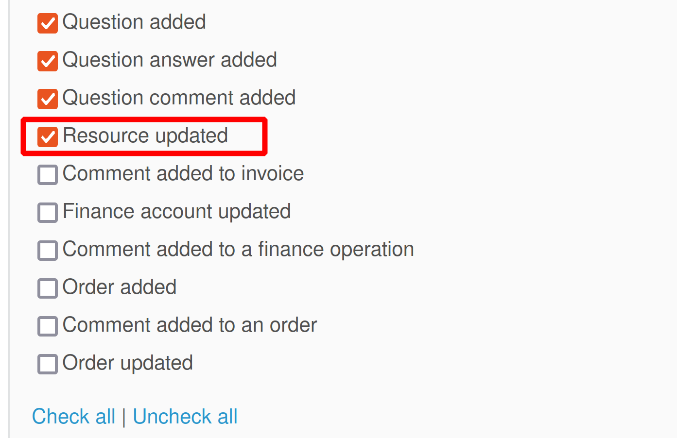 Setting the notifications for the Resources plugin | RedmineUP Help | Resources plugin documentation