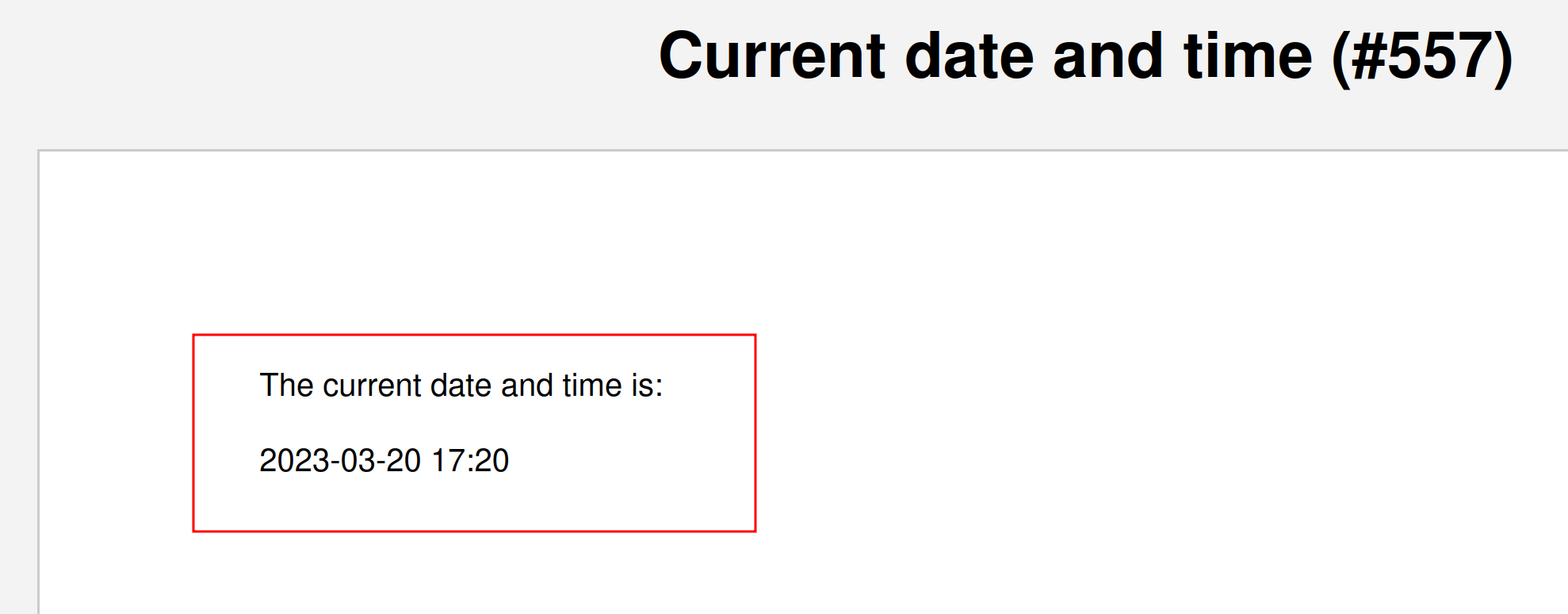 How to print the current date and time? | Reporter plugin documentation