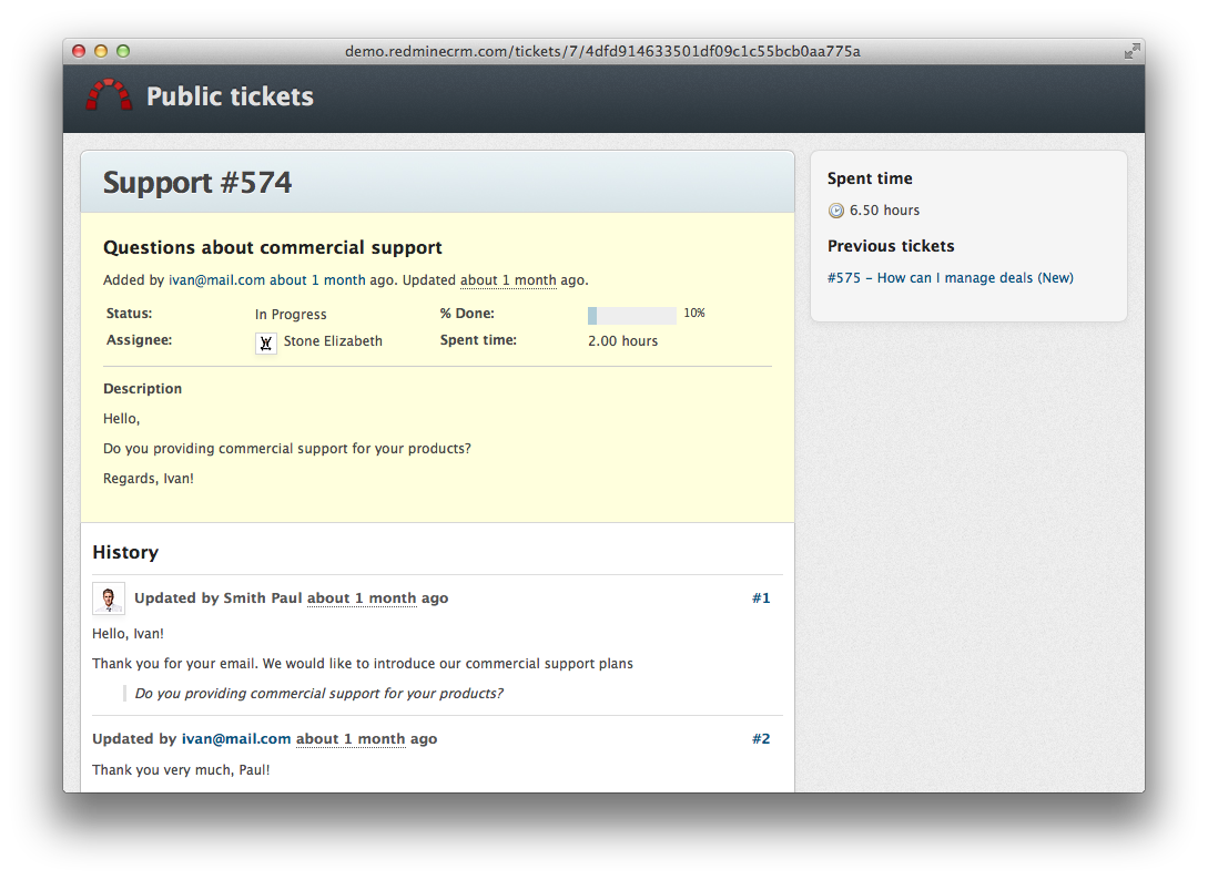 Public Tickets in Helpdesk plugin