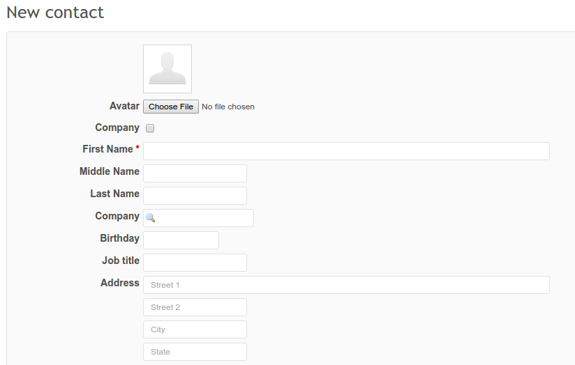 Add new contact | CRM plugin documentation