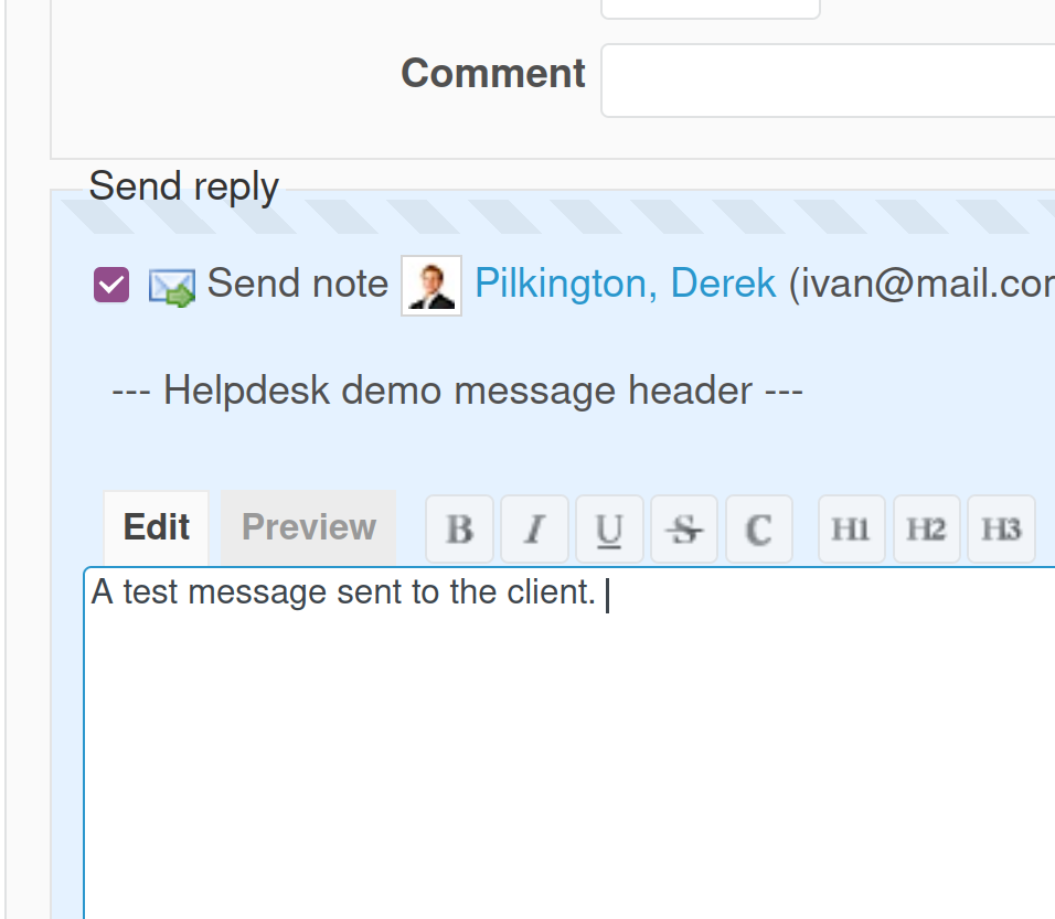 Difference between "reply" and "edit" | RedmineUP Help | Helpdesk plugin documentation