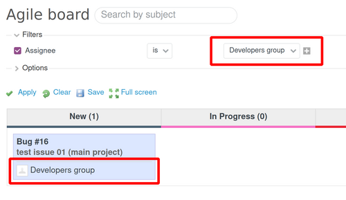 Adding assignee as a group | RedmineUP Help | Agile plugin documentation