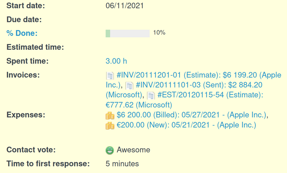 Invoices and expenses custom fields | RedmineUP Help | Invoices plugin documentation