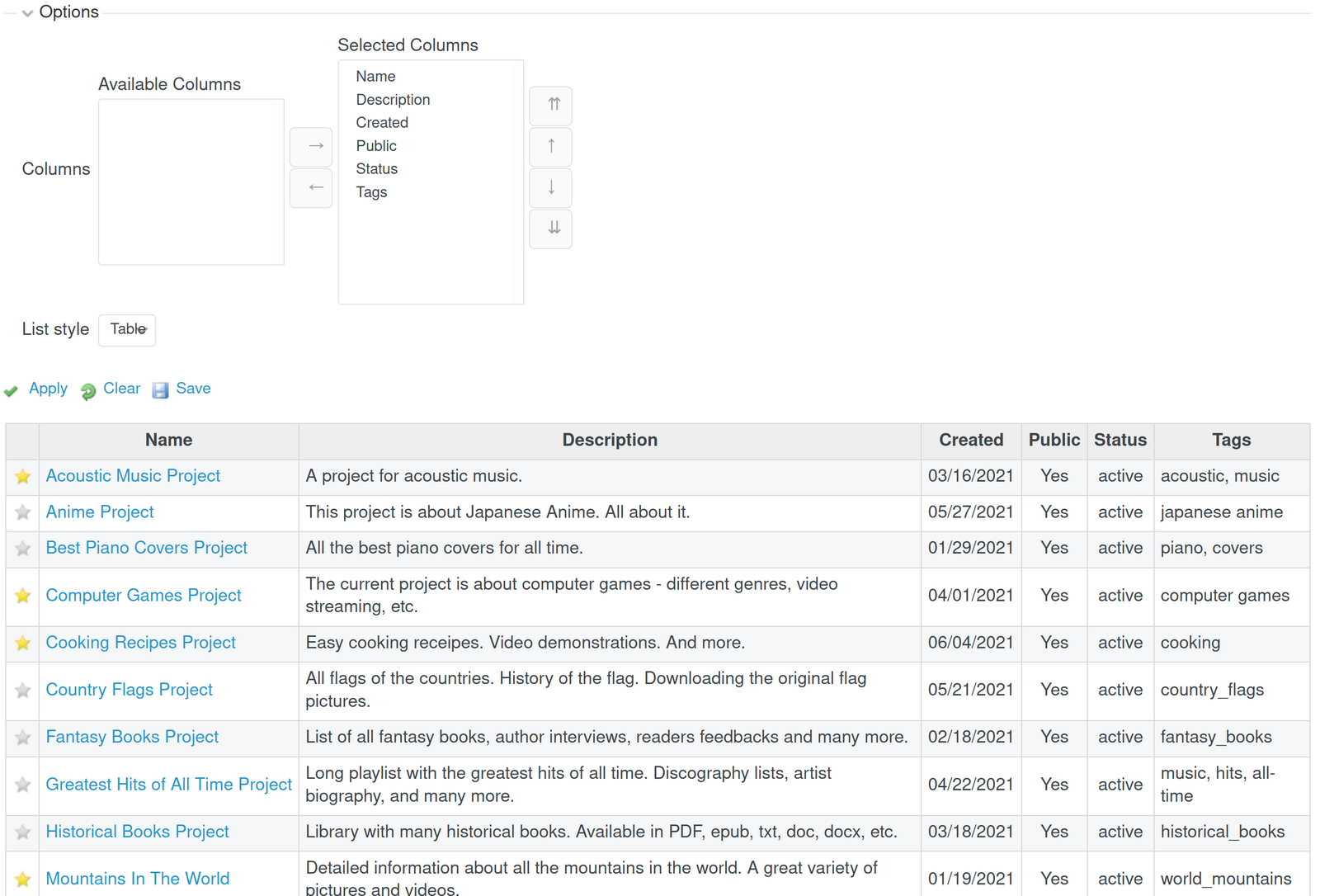 Filtering | RedmineUP Help | Favorite projects plugin documentation