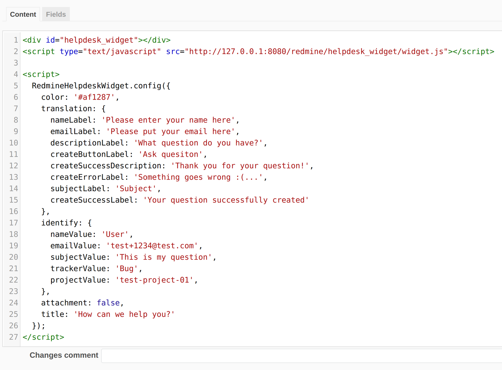 Helpdesk widget via CMS plugin | RedmineUP Help | Helpdesk plugin documentation
