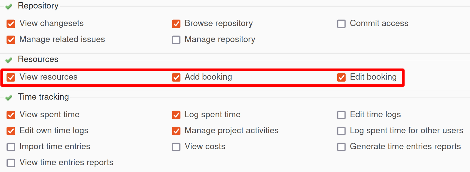 Access management for the Resources plugin | RedmineUP Help | Resources plugin documentation