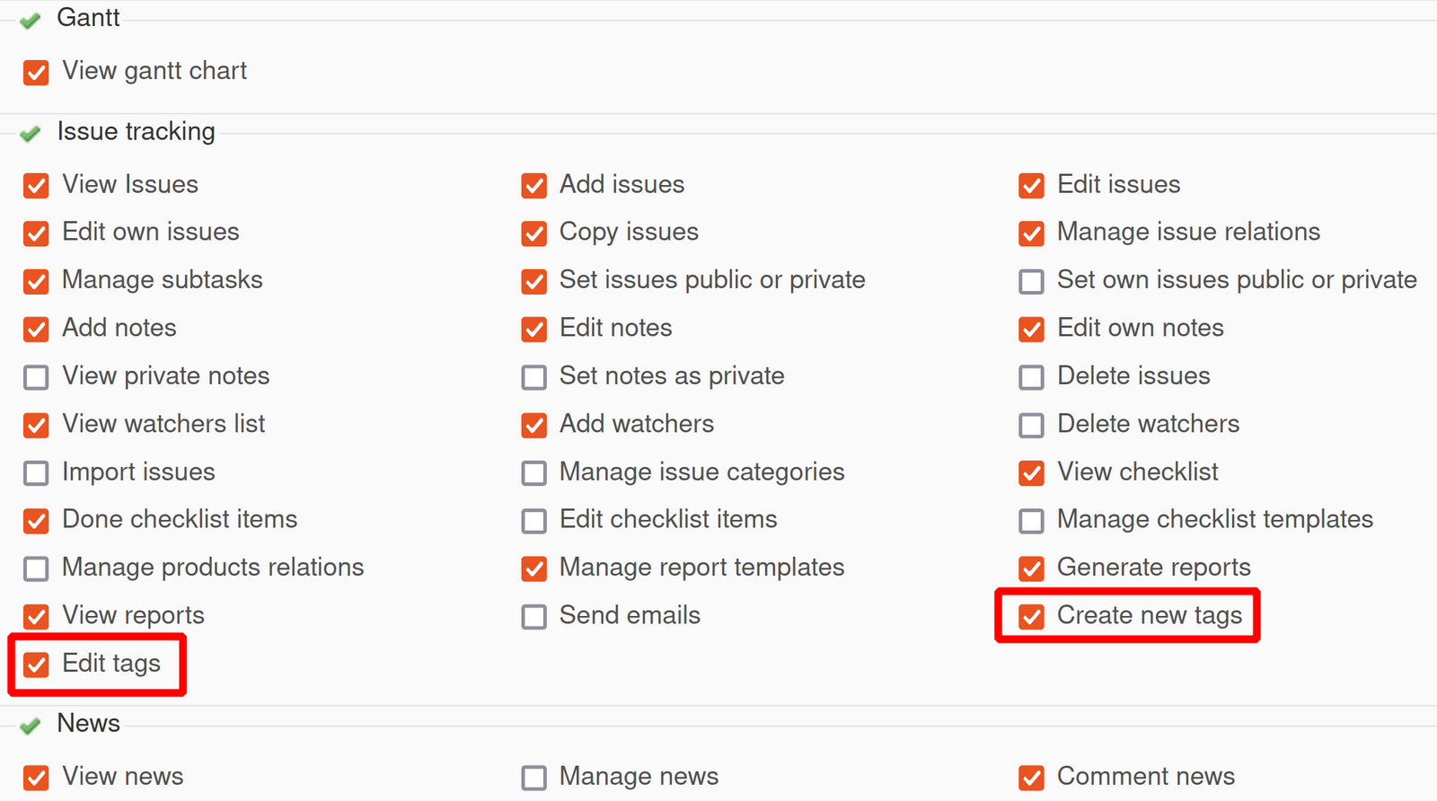 Access management for the Tags plugin | RedmineUP Help | Tags plugin documentation