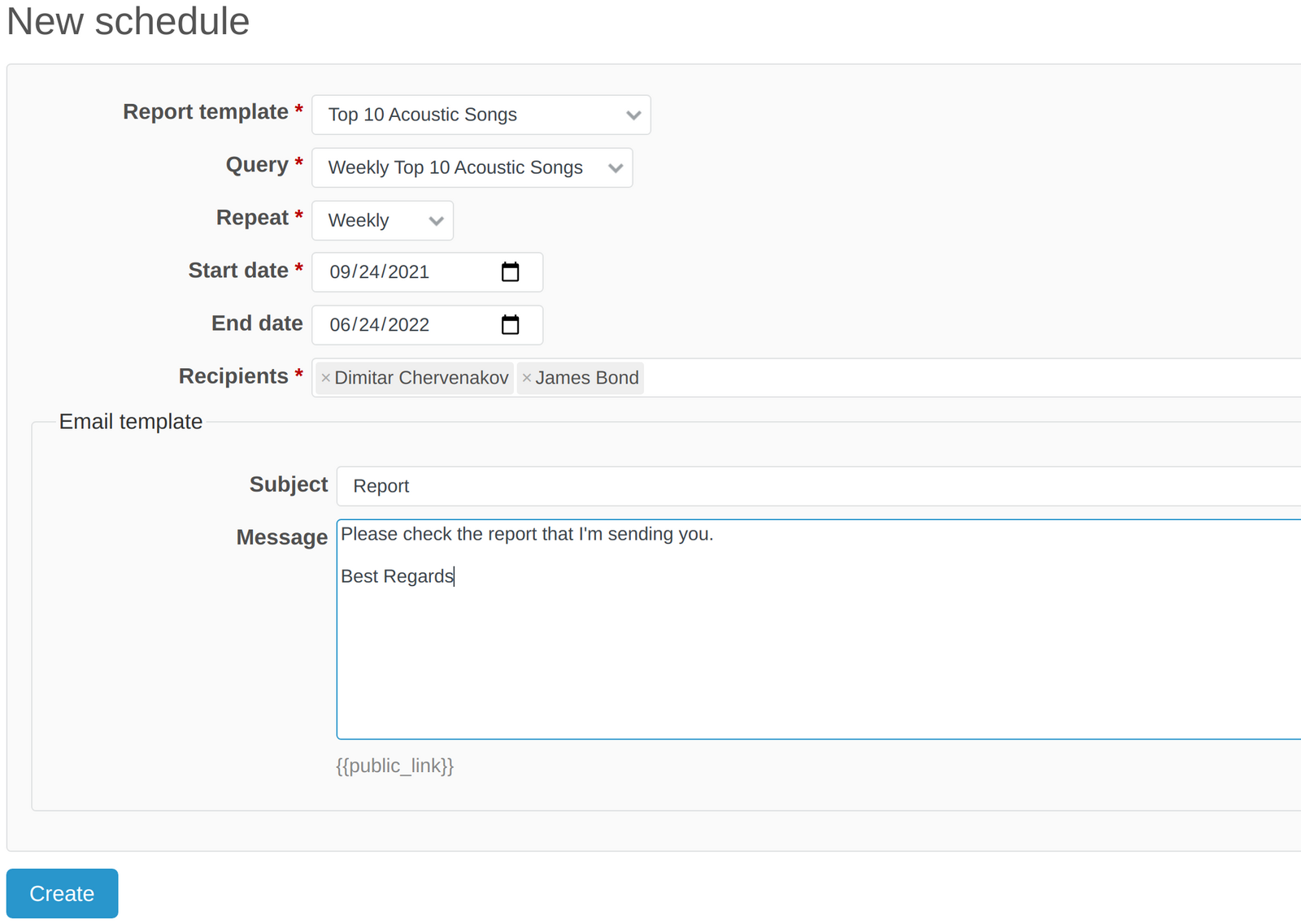Schedules - the new feature of the Reporter plugin | RedmineUP Help | Reporter plugin documentation