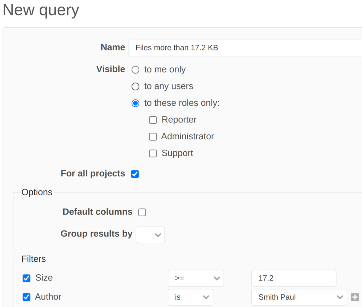 An article that shows how to save a query in the Drive plugin | RedmineUP Help | Drive plugin ...