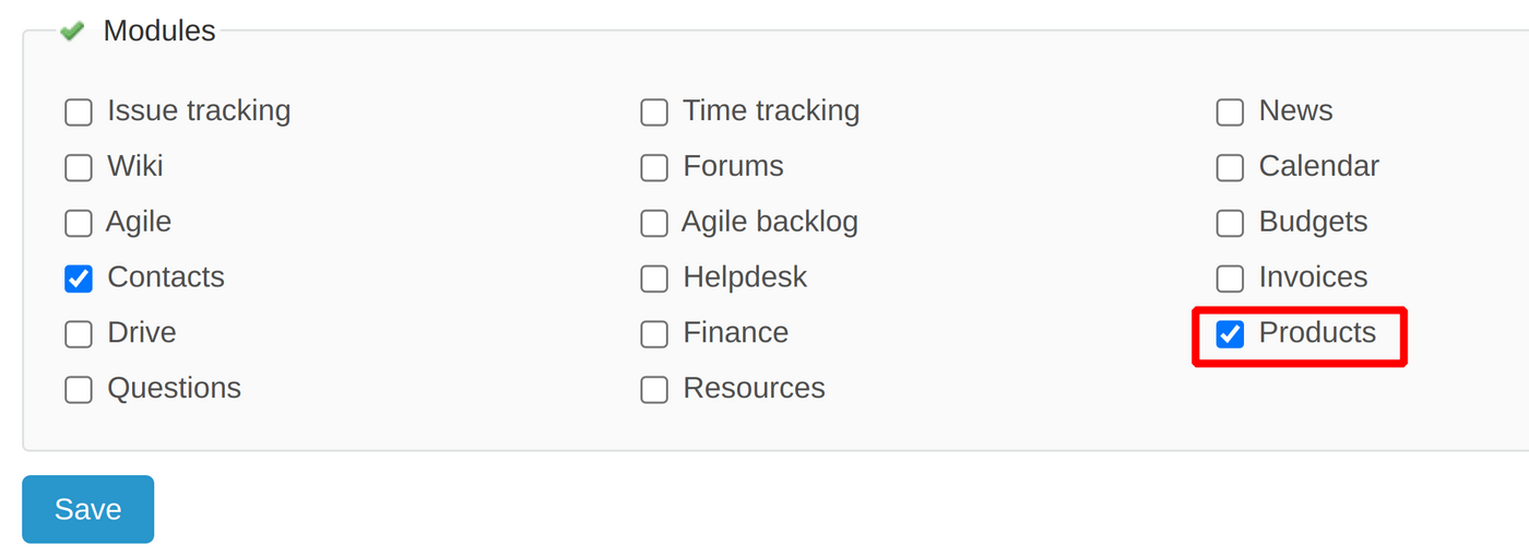 Activating Products module | RedmineUP Help | Products plugin documentation