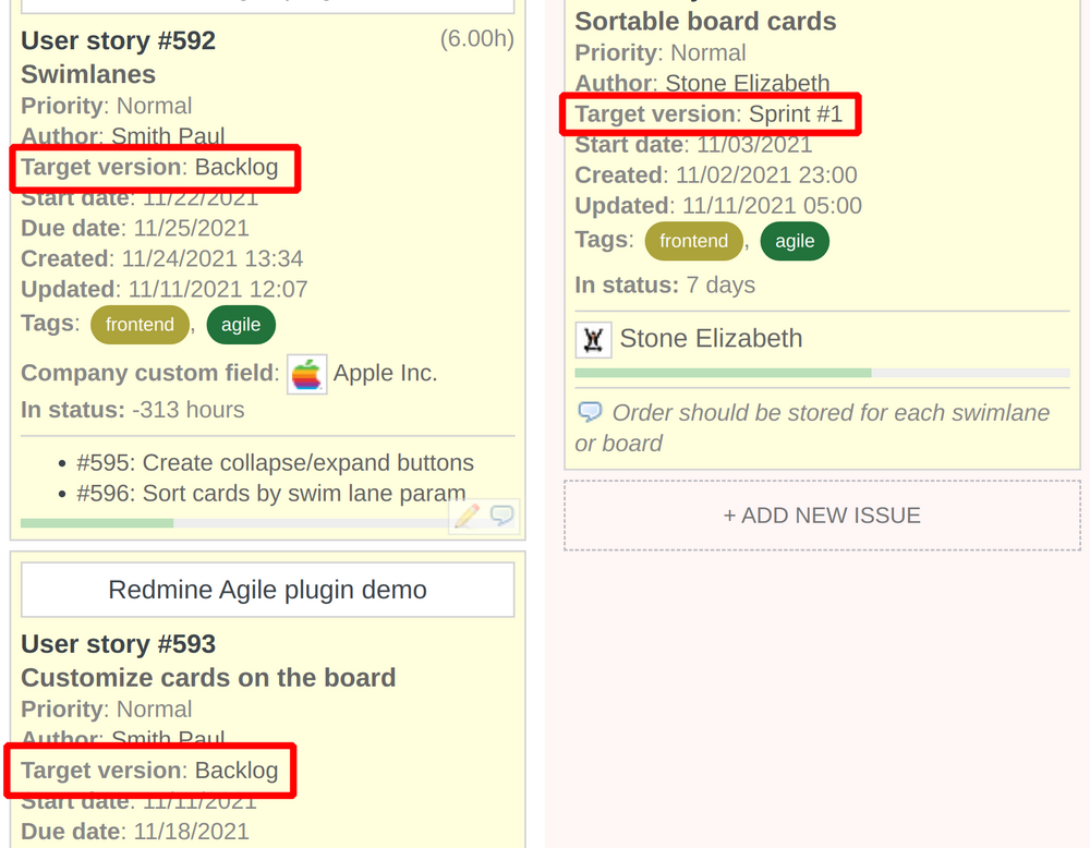Card Fields | Agile plugin documentation