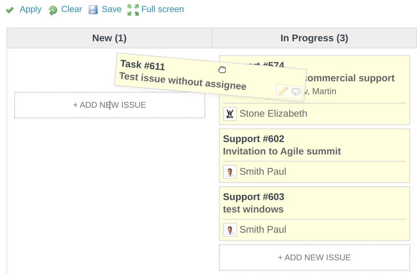 On board editing | RedmineUP Help | Agile plugin documentation