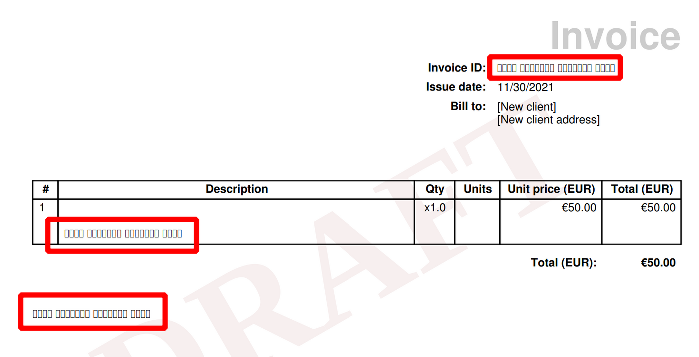 Text from some non-English language is empty in the invoice PDF ...