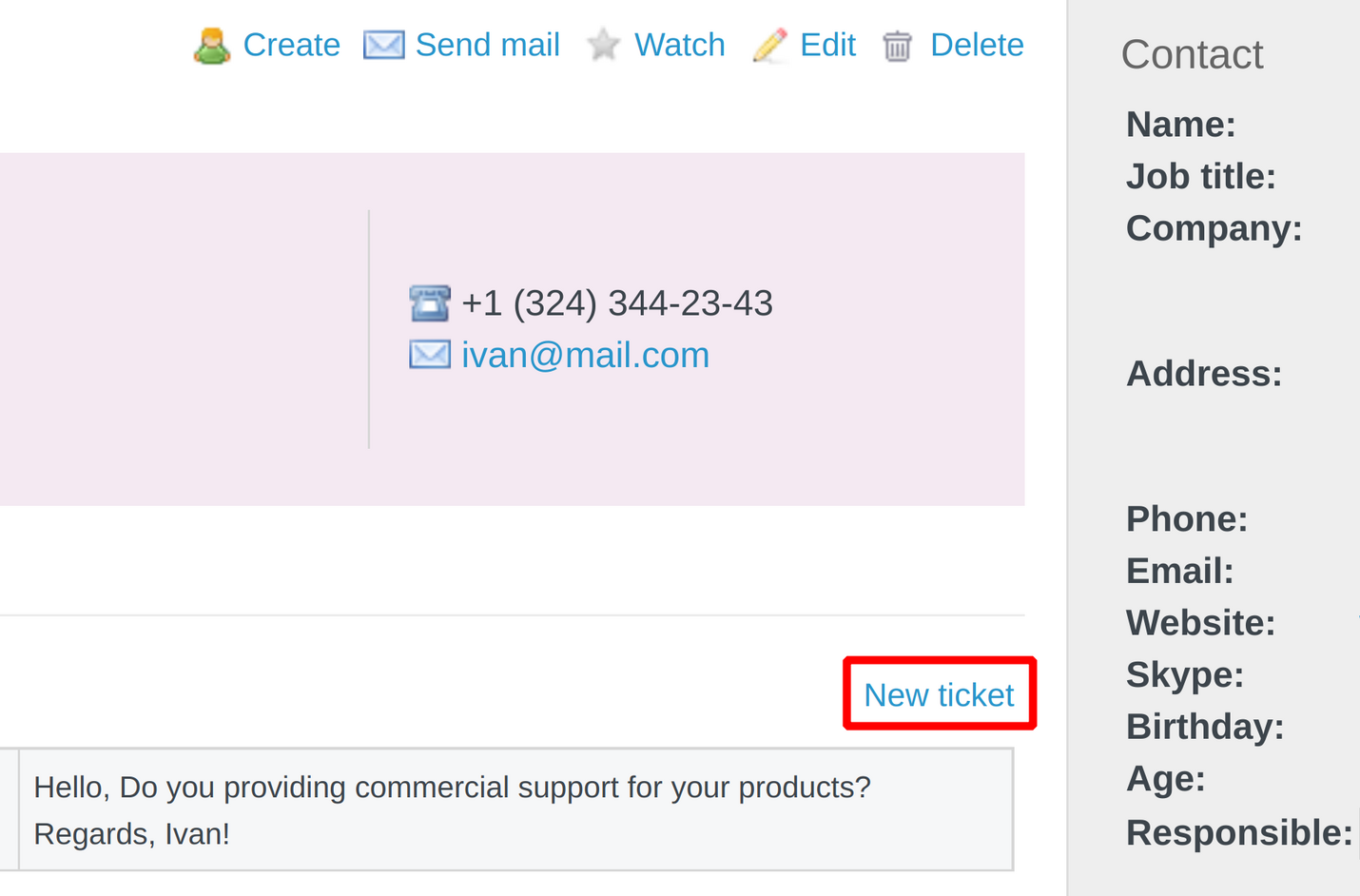 How to create a ticket manually | RedmineUP Help | Helpdesk plugin documentation