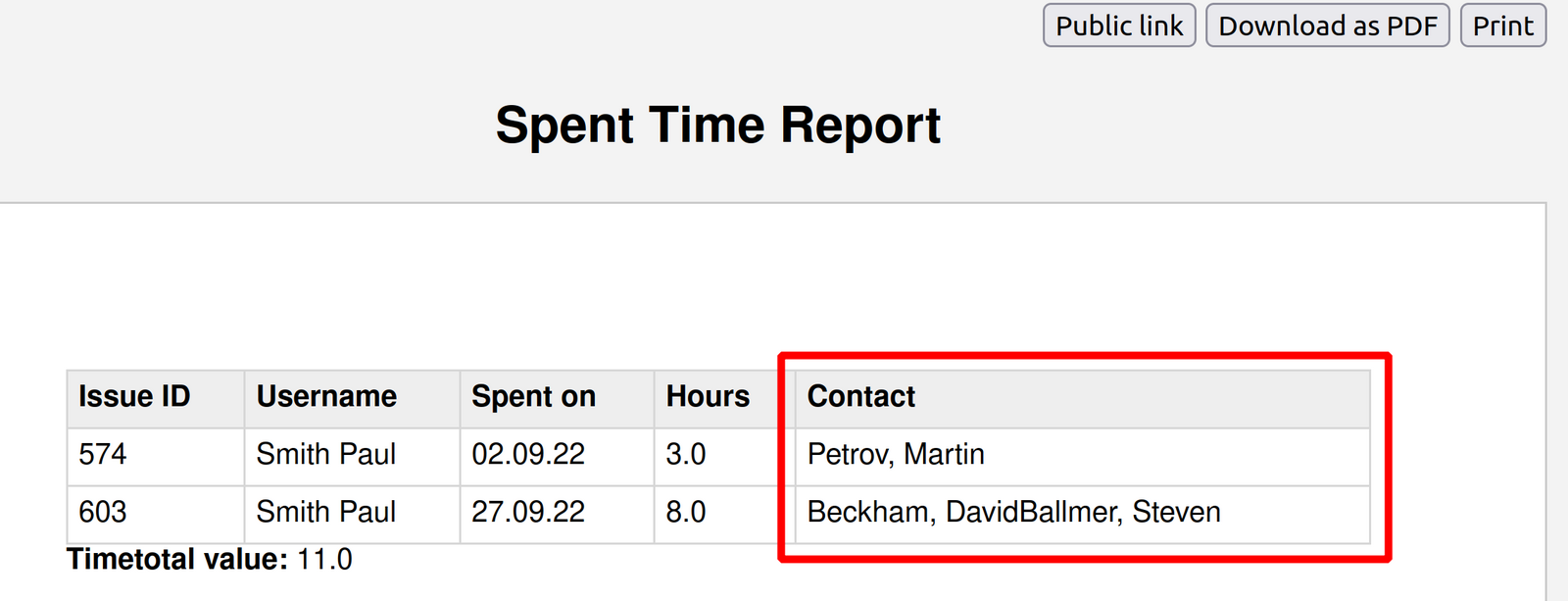Time Entries Report | RedmineUP Help | Reporter plugin documentation