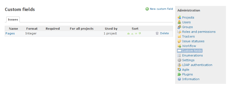 Custom Fields: Redmine Options and Formats
