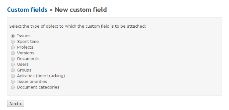 Custom Fields: Redmine Options and Formats