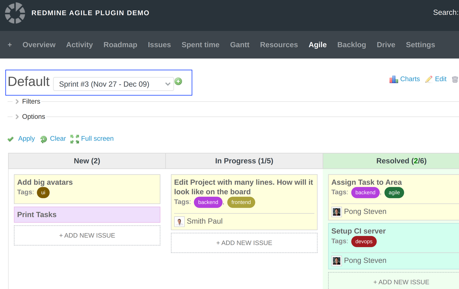 How to make a default sprint on the Agile board? | Agile plugin documentation