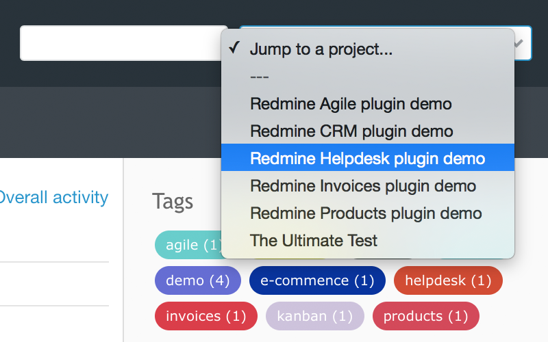 Redmine Favorite Projects plugin from RedmineUP