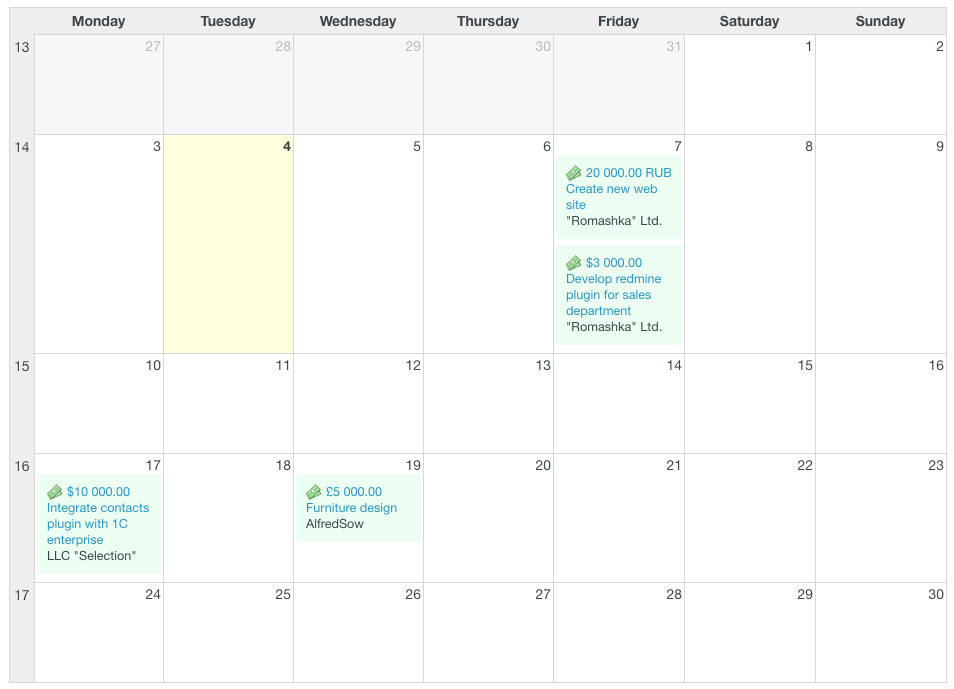 Redmine Calendar Views - overview, use, settings, examples | RedmineUP Blog
