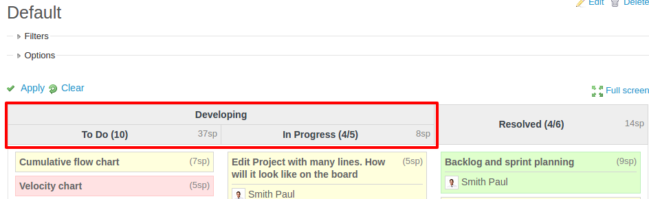 Subcolumns | RedmineUP Help | Agile plugin documentation