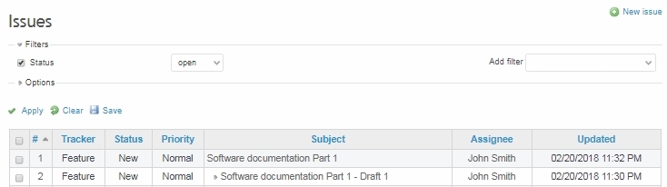 Redmine Issues list | Redmine Help & Support