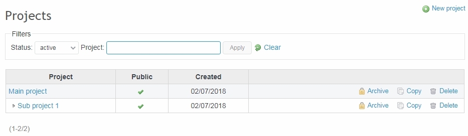 Managing Redmine projects | Redmine Help & Support