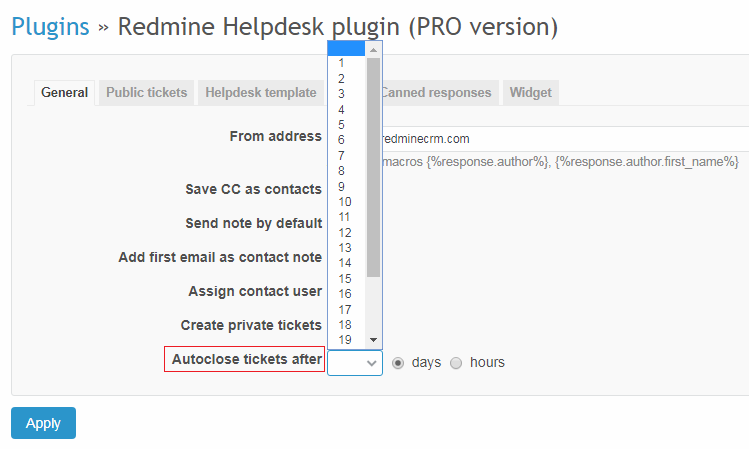Ticket autoclose featire in Helpdesk | Helpdesk plugin documentation