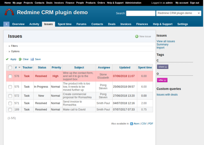 Redmine Highrise Theme